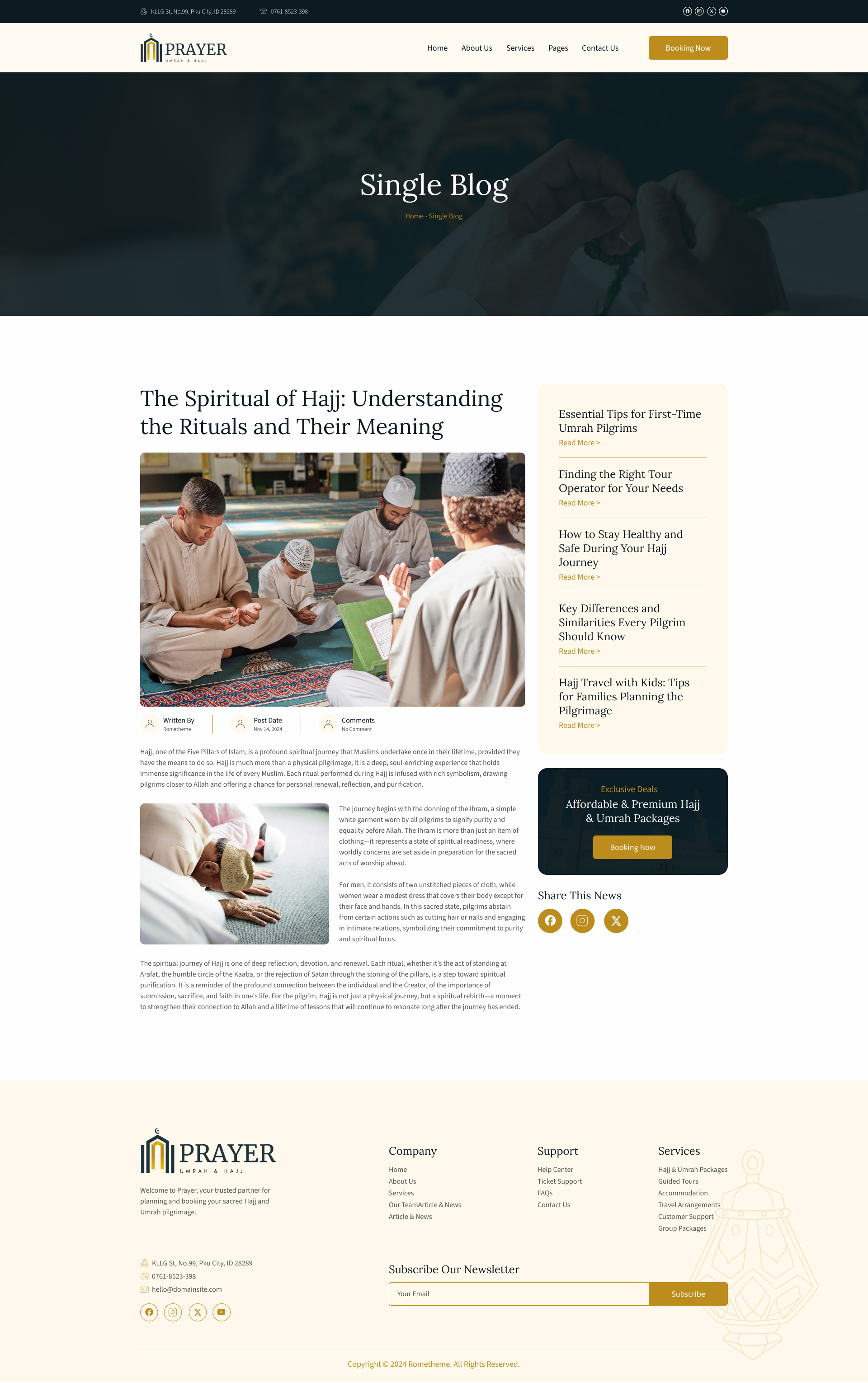 Prayer - Umrah & Hajj Tour Travel Figma Template by Rometheme | ThemeForest